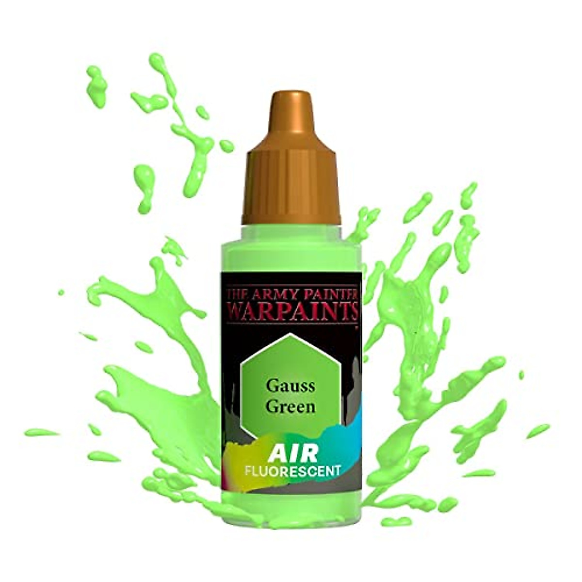 The Army Painter Warpaint Air Fluorescent Gauss Green - Acrylic Non-Toxic Heavily Pigmented Water-Based Paint for Tabletop Roleplaying, Boardgames, and Wargames Miniature Model Painting