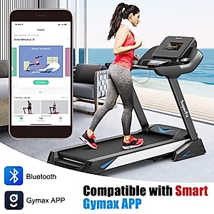 Goplus 4.75HP Folding Treadmill with 15% Auto Incline and APP, Commercial Heavy Duty Superfit Treadmill with 20 Preset Programs, Bluetooth Speaker, Soft Drop System, Pause, Running Machine for Home