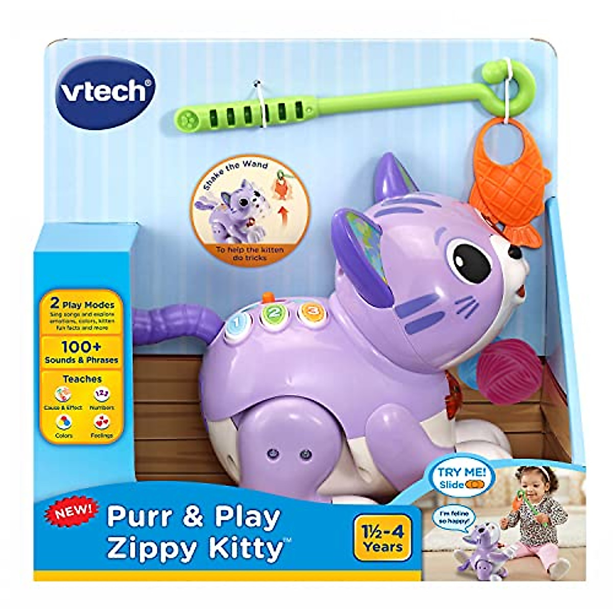 VTech Purr and Play Zippy Kitty, Purple