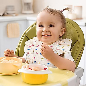 BUoonyer 3pcs Mess-Proof Baby Apron for Feeding Eating, Food Bibs with Catcher, Unicorn Rainbows Adjustable Waterproof Apron Mess Proof Bibs for Babies Toddlers Girls Boys Infant Newborn Birthday Gift