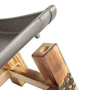 Haofy Alcohol Stove Non-Stick Grill Pan with Wooden Shelf, Ceramic Grill Plate Set for Indoor Outdoor BBQ Roasting Baking, Japanese Barbecue Tool(30CM)