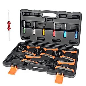 iCrimp Closed Barrel Crimper, Stamped Contacts Crimper and Weather Pack Terminal Crimper Tool Kit w/Extraction Tools-12pcs included