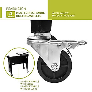 Pearington 80 Quart Rolling Ice Chest, Portable Patio Party Bar Drink Cooler Cart, Beverage Pool with Bottle Opener, Onyx