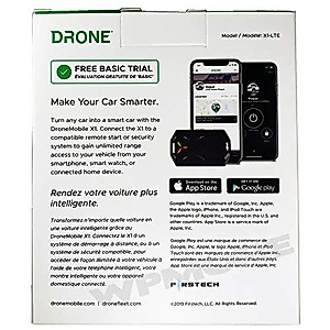 DroneMobile X1 LTE Module Locate and Start Your car by Smartphone or smartwatch with Sound of Tri-State Lanyard Bundle