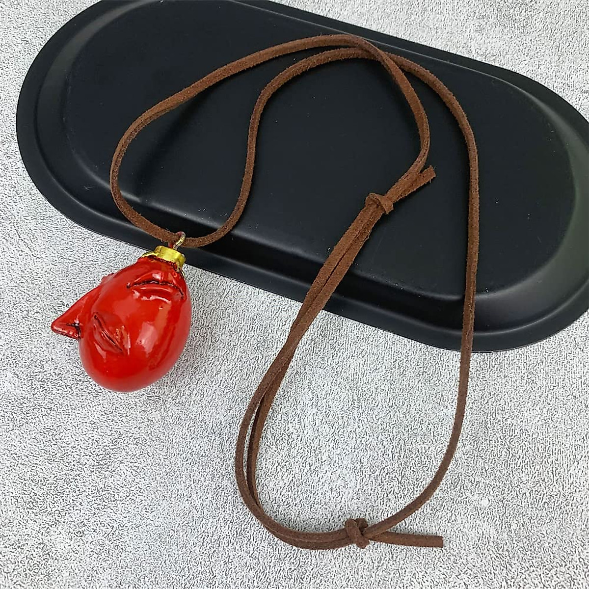 LUFOYOU Crimson Behelit Necklace Pendant,1997 Guts The Egg Of King Keychain Cosplayer Prop Gift for Men Women