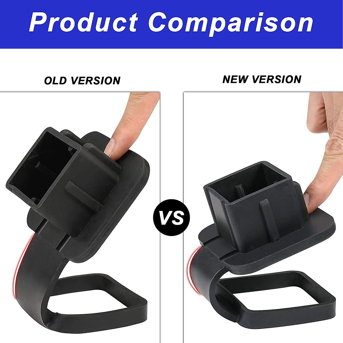 Jawmoy 1 PC Car Trailer Cover, 2 Inch American Traction Cover, Square Mouth Plug Protection Cover, Car Trailer Hitch Cover (Black)