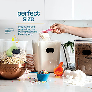 STOREGANIZE Flour And Sugar Containers Airtight (5.3L/4pk) Great Flour Sugar Canisters Sets For The Kitchen pantry, Large Food Storage Containers With Lids Airtight, BPA Free Sugar Flour Container Set