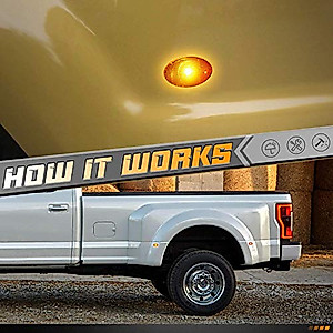 HERCOO Dually Bed Fender LED Side Marker Lights Front Rear Lamps Compatible with Ford 1999-2010 F350 F450 F550 Super Duty