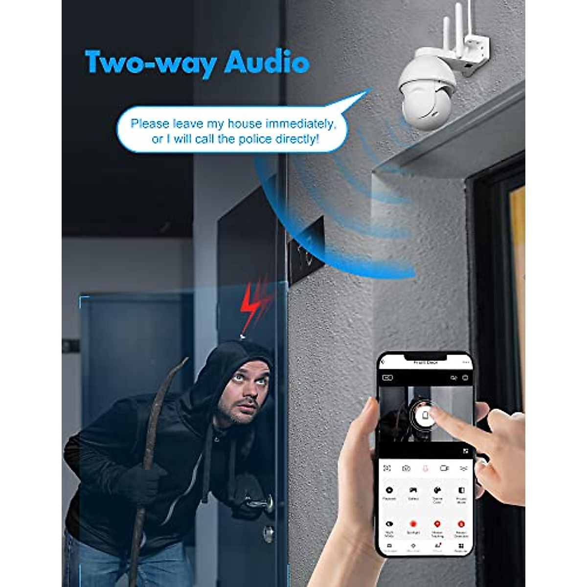 4MP Security Camera Outdoor Wired Starlight Color Night Vision, LaView 2K Cameras for Home Security AI Human Detection & Auto Tracking, IP65 Outdoor Camera 2-Way Audio, US Cloud, Compatible with Alexa