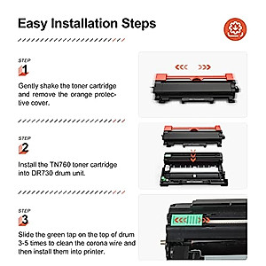 v4ink Compatible TN-760 Toner Cartridge Replacement for Brother TN760 TN730 TN770 Ink for HL-L2350DW HL-L2370DW HL-L2395DW MFC-L2690DW MFC-L2710DW MFC-L2717DW MFC-L2750DW DCP-L2550DW (1Pack)