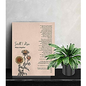 Maya Angelou-"Still I Rise"-Inspirational Poem Wall Art-11 x 14" Poetic Typographic Poster Print-Ready to Frame. Motivational Decor for Home-Office-Dorm. Great Literary Gift to Inspire Self Respect!