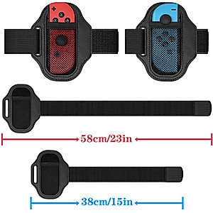 FANPL [2 Pack] Leg Strap for Nintendo Switch Sports Game Accessories/Ring Fit Adventure, Adjustable Elastic breathable Leg band for Switch & OLED Model Joy cons, Suitable for adults or children