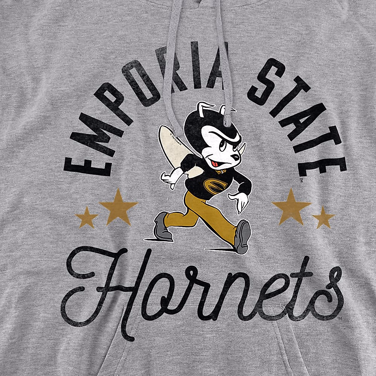 Emporia State University Official Hornets Unisex Adult Pull-Over Hoodie, Emporia State University, Athletic Heather, Large