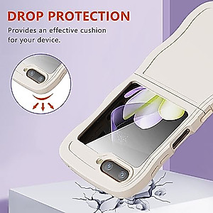 Haeuorey for Samsung Galaxy Z Flip 5 Case Wave, Curly Frame Design for Women Girls, Cute Wavy Solid Color Aesthetic Phone Case Soft Flexible TPU Shockproof Full-Body Protective Case Cover (White)