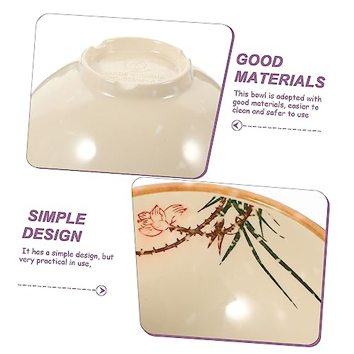 Yardwe 6pcs Rice Bowl Soup Commercial Color Hot Pot Small Bowl Dip Bowl Dessert Square Bowl Fast Food Rice Bowl 6pcs Plastic Salad Bowls Plastic Trifle Bowl Plastic Food Cereal Bowls