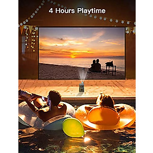 NexiGo Smart WiFi Mini Portable Projector, 4K Supported, Android 9.0, [100 ANSI - Over 3000 Lux], DLP Bluetooth Pico Video Projector, 4-Hours Playtime, Neat Projector, Home Entertainment