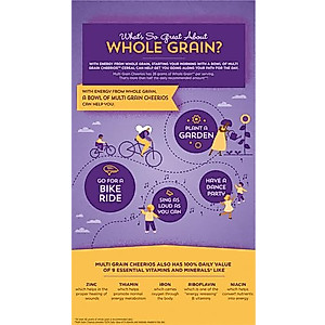 Multi Grain Cheerios Heart Healthy Cereal, 18 OZ Family Size Cereal Box