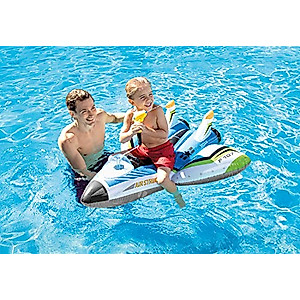 INTEX Water Gun Plane Inflatable Pool Float: Pool Toy for Kids – Includes Toy Water Gun – 88lb Weight Capacity – 46" x 46" – Color May Vary
