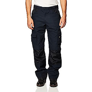Caterpillar Men's Trademark Work Pants Built from Tough Canvas Fabric with Cargo Space, Classic Fit, Navy, 30W x 30L