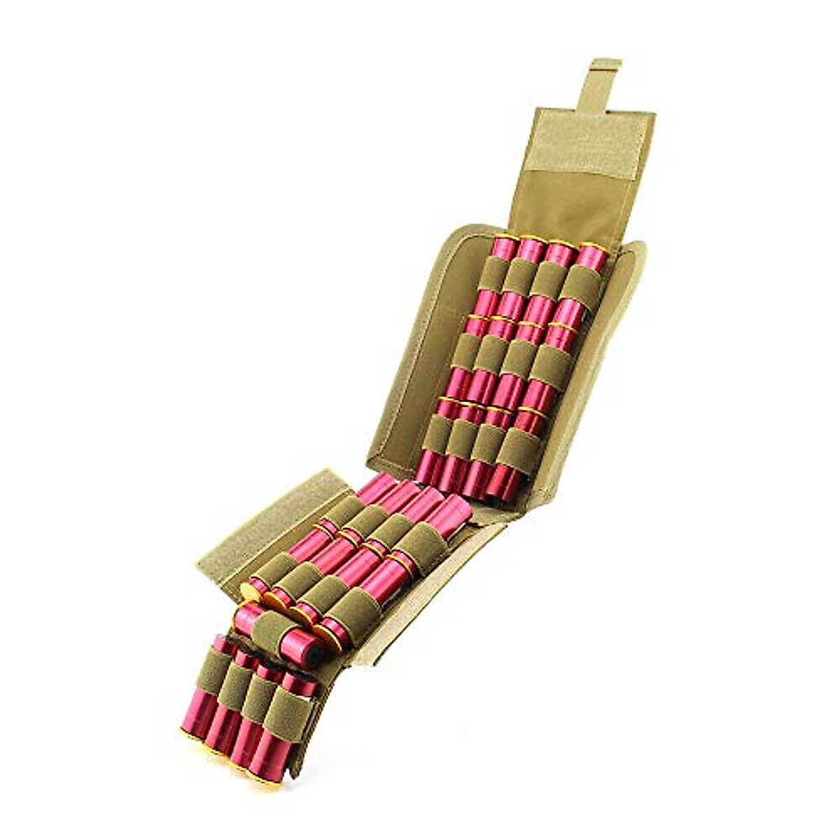 ALEONE Molle 25 Round 12 Gauge Shells Shotgun Reload Magazine Pouch Shotgun Ammo Pouch (Tan)