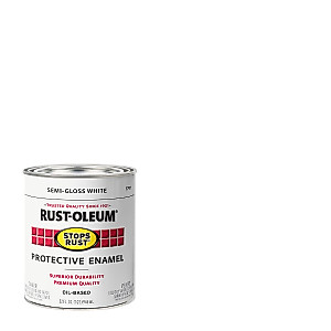 Rust-Oleum 7797502 Stops Rust Brush On Paint, Quart, Semi-Gloss White, 1 Quarts (Pack of 1)