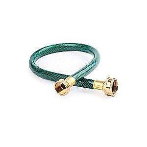FUNJEE ½" 2 FT Outdoor Garden Hose for Lawns, Water Hose, Boat Hose, Flexible Durable and Leakproof, Solid Brass GHT Connector(Green, 2FT)