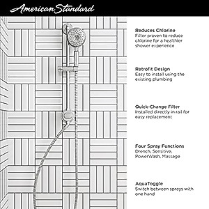 American Standard 9238759.295 Spectra Filtered Hand Shower Rail System in Brushed Nickel
