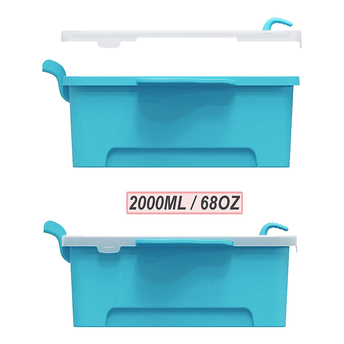 2000ML / 68OZ Microwave Pasta Container Cooker, Noodles Cooker with Strainer. Quickly Cooks up to 4 Servings Pasta, Cute Elephant-Shaped Multifunctional Cooker for Dorms, Kitchens or Offices.（Blue）