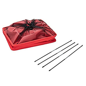 Mind Reader 65 Liter Rolling Laundry Hamper, Fabric Laundry Basket, Dirty Clothes Storage, Bathroom, Bedroom, Closet, Laundry Room, Red