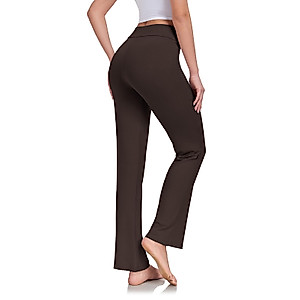 ADANIKI Women's Long Modal Comfy Drawstring Trousers Loose Straight-Leg for Yoga Running Sporting (Coffee, M)