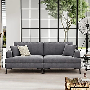 JAHH Stylish Upholstered Loveseat with Metal Legs Seat Capacity,Durable Suit for Living Room
