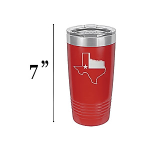 Rogue River Tactical Funny Texas Flag 20 Oz. Stainless Steel Travel Tumbler Mug Cup w/Lid Vacuum Insulated Hot or Cold (Red)