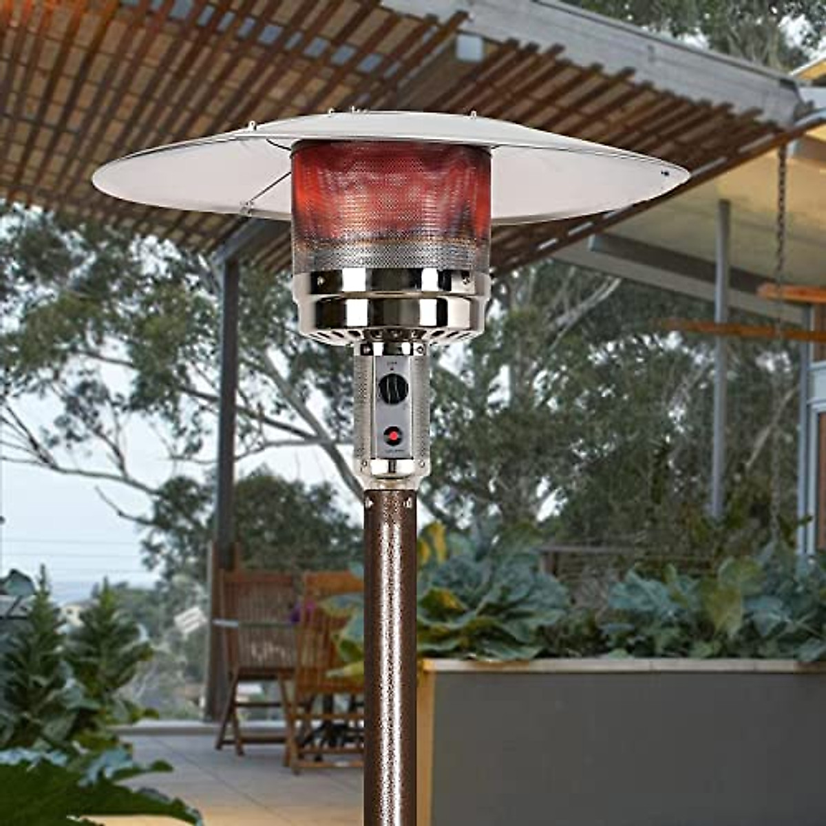 HQQ outdoor Patio Heater Reflector Shield, Propane Heat Reflector Shield Top for Outdoor Heaters,Dome Replacement Parts(3-Hole Mount，33’’ Diameter Round)