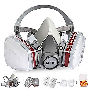 Mionyl Reusable Half Face Cover with Extra Filters - Paint Face Cover for Painting, Machine Polishing, Welding and Other Work Protection