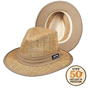 Panama Jack Men's Matte Seagrass Safari Hat (Large) Natural