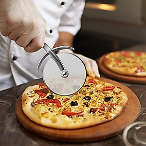 YNNICO Pizza Cutter with Ergonomic Handle, Stainless Steel Pizza Wheel Easy to Cut and Clean, Super Sharp Pizza Slicer, Dishwasher Safe
