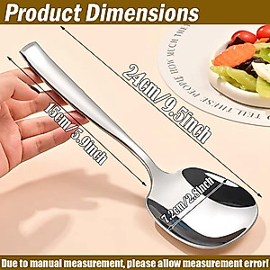 Txhlyx X-Large Buffet Serving Spoon,Square head Spoon,316L Stainless Steel Heavy duty Serving Spoon,Dishwasher Safe 9.5 inches 2Pack