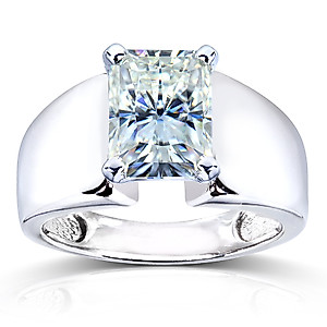 Kobelli Radiant-cut Moissanite Solitaire Engagement Ring 2 3/4 CTW 14k White Gold, Size 5.5, White Gold