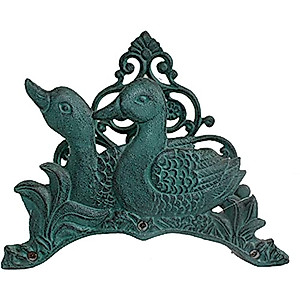 Hose Reels Water Pipe Rack Wrought Iron Wall-Mounted Garden Home Decoration Duck Water Hose Rack Reel for Garden (Color : Green, Size : One Size)