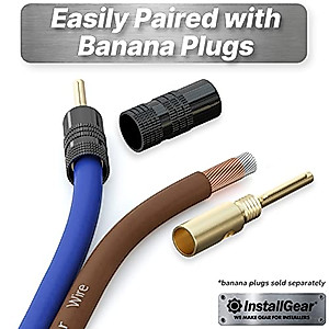 InstallGear 14 Gauge AWG 100ft Speaker Wire True Spec and Soft Touch Cable - Blue/Black (Great Use for Car Speakers Stereos, Home Theater Speakers, Surround Sound, Radio)