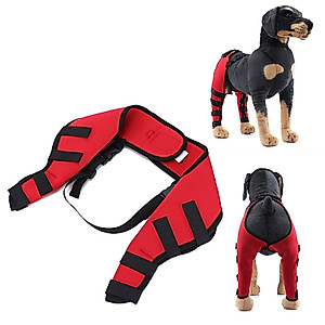 GLOGLOW 1 Pair Dog Hind Leg Braces, Dog Rear Leg Hock Wraps Canine Elbow Protector for Ligament Injuries Sprains(Red L) Boots