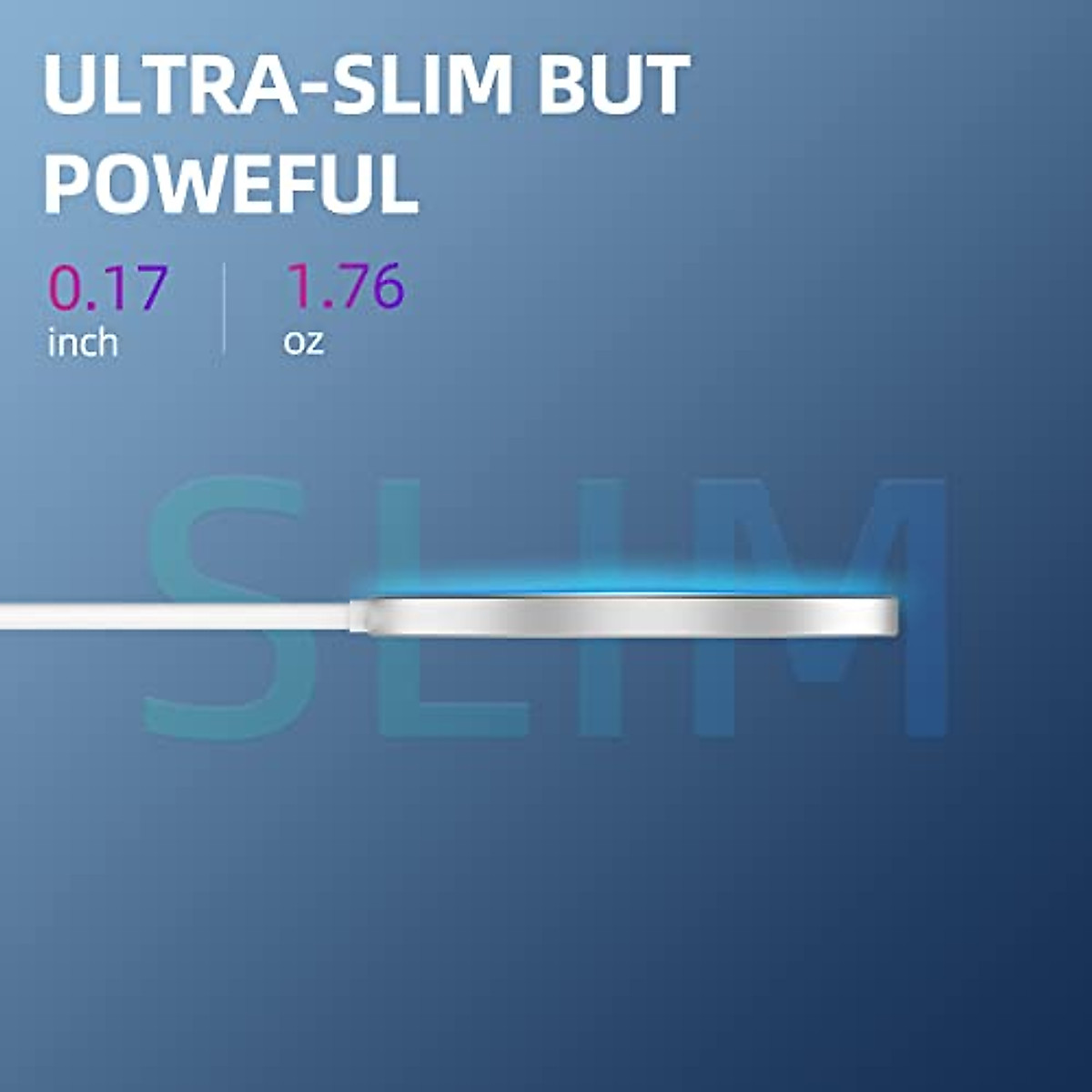 Magnetic Wireless Charger, SINDOX 15W Metal Fast Charging Pad for iPhone 14/13/12, 0.17In Ultra Thin USB-C Charging Pad MagSafe Charger for iPhone 14 Pro Max/14 Pro/14 Plus/13 Pro Max/13 Pro /13 Mini