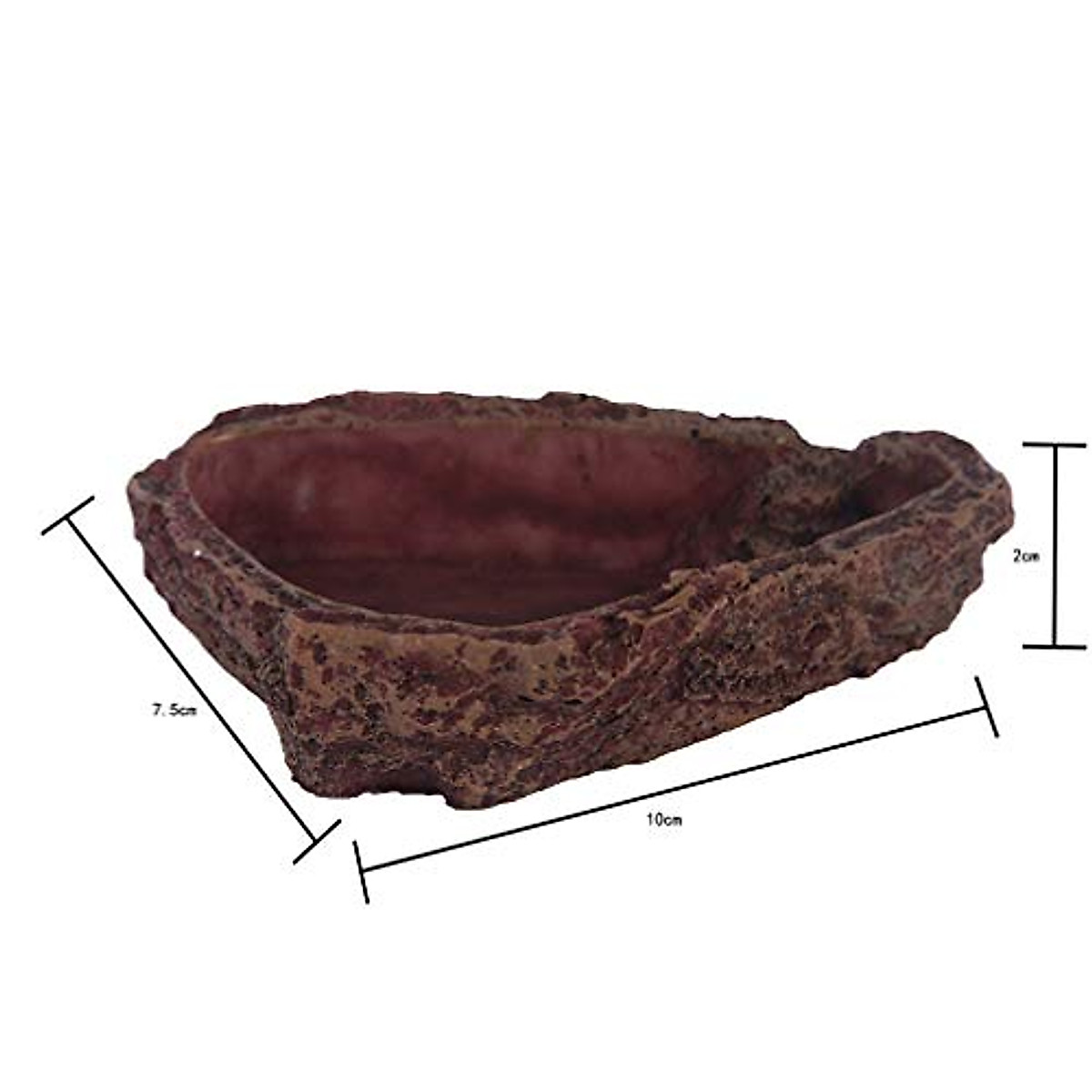 balacoo Reptile Water Bowl Resin Food Water Feeding Basin Dish Artificial Tree Trunk Ramp Bowl for Lizard Frog Snake Gecko