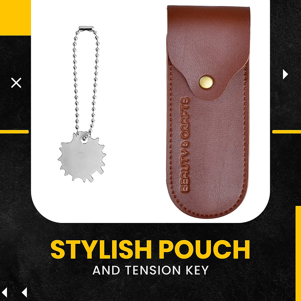 Beauty & Craft Pack of 2 Japanese Beard Mustache Scissors including beard & Mustache Combs and German Eyebrow Nose Scissors including Comb Brush, Complete grooming kit for facial hairs.