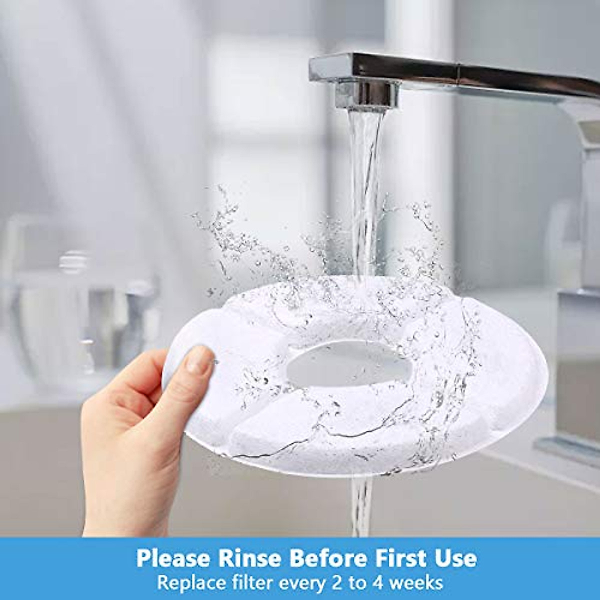 PANDOLA Cat Water Fountain Filter Replacement 8-16 Pack for 81oz/2.4L Pet Water Fountain Dog Water Dispenser Activated Carbon Filters Rund Set Suitable for General Pet Drinkwell Water Dispenser