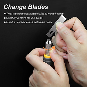 MulWark 136-Piece Precision Hobby Knife Set - Exacto Knife Set for Modeling - Craft Knife Magnetic Customized Handle with Chiseling Blade, Stencil Edge Blade, Fine Point Blade Included 120#11 blades