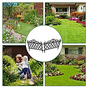 Haokaini Decorative Garden Fence 14in(H) x18.5in(L) Dog Pet Animal Barrier Landscape Fencing Border Fence Panel Flower Edging for Outdoor Yard Patio Flower Bed