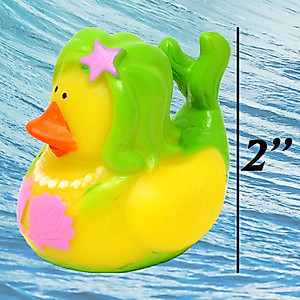 Mermaid Rubber Ducks 12 Mermaid Novelty Rubber Duckies for Mermaid Party Favors Mermaid Birthday Party Supplies Mermaid Baby Shower, Bath toys, Mermaid Goodie Bag Pinata Filler, Character Rubber Ducks