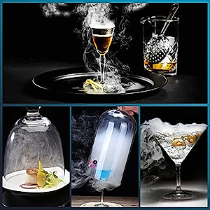 Portable Smoking Gun Wood Cocktail Smoker Handheld Food Kitchen Smoke Infuser for Sous Vide Meat Salmon Cocktails Drink Cheese BBQ Grill,Wood Chips Included