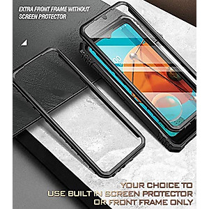 Poetic Revolution Series for LG K51 Case, LG Reflect Case, LG Q51 Case, Full-Body Rugged Dual-Layer Shockproof Protective Cover with Kickstand and Built-in-Screen Protector, Black